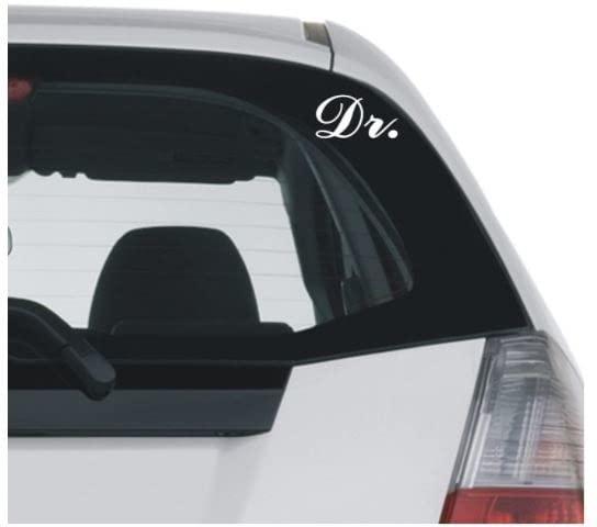 Dr. Running Type Doctor Decal Sticker for Any Car (Standard, White)