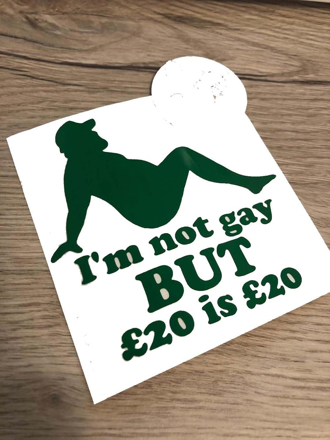 Vinyl Sticker/Decal for car Bumper/Window. I’m not Gay but 20 is 20 ...